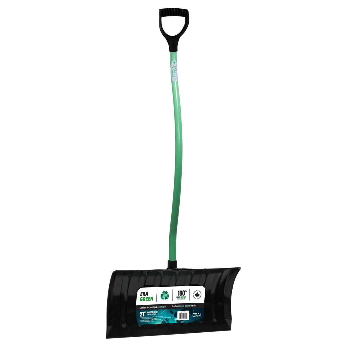 ERA Green 21-inch Ergo Snow Shovel, Black/Green – Storex