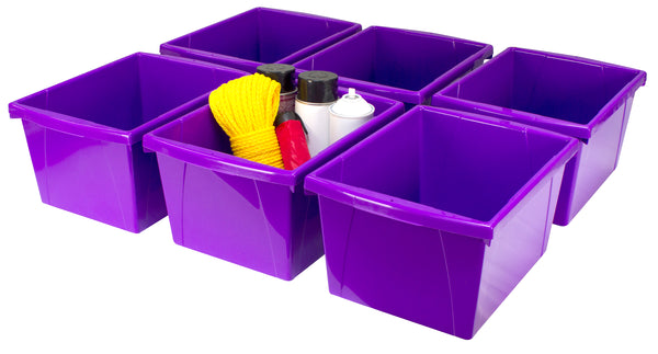 4 Gallon Storage Bin, Purple - Storex